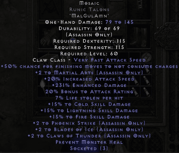 Mosaic Martial Arts Assassin D2R 2.8 Build Guide