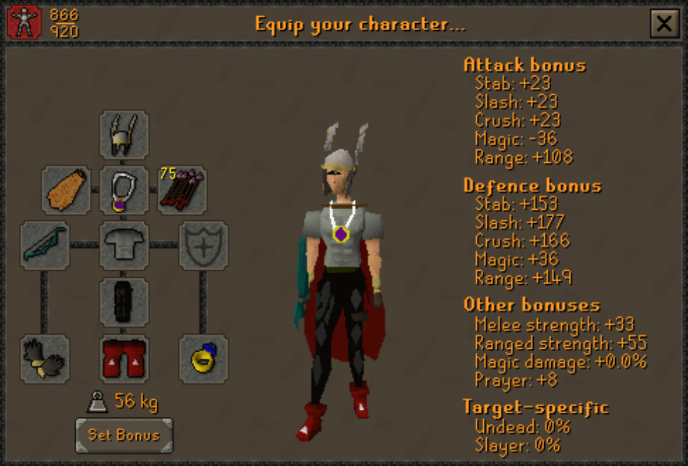 OSRS Med Level PVP Build