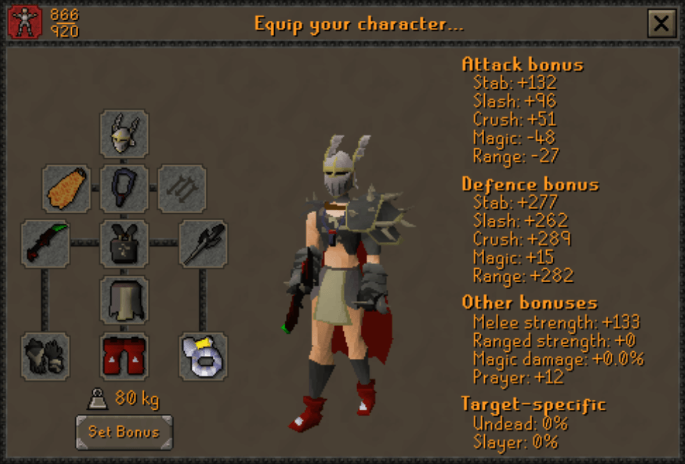 OSRS Med Level PVP Build